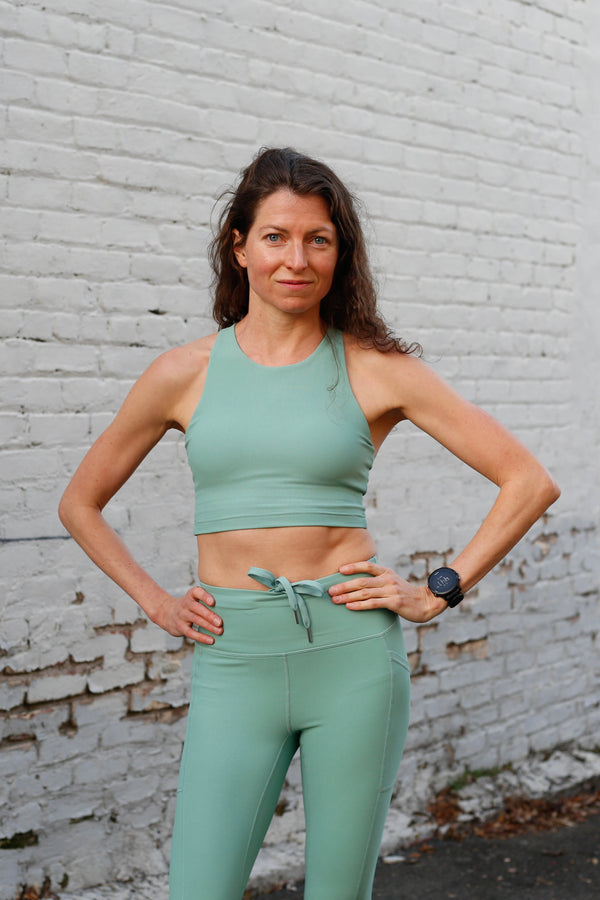 Kella Pocket Crop Top (mint ribbed) - Relay Active